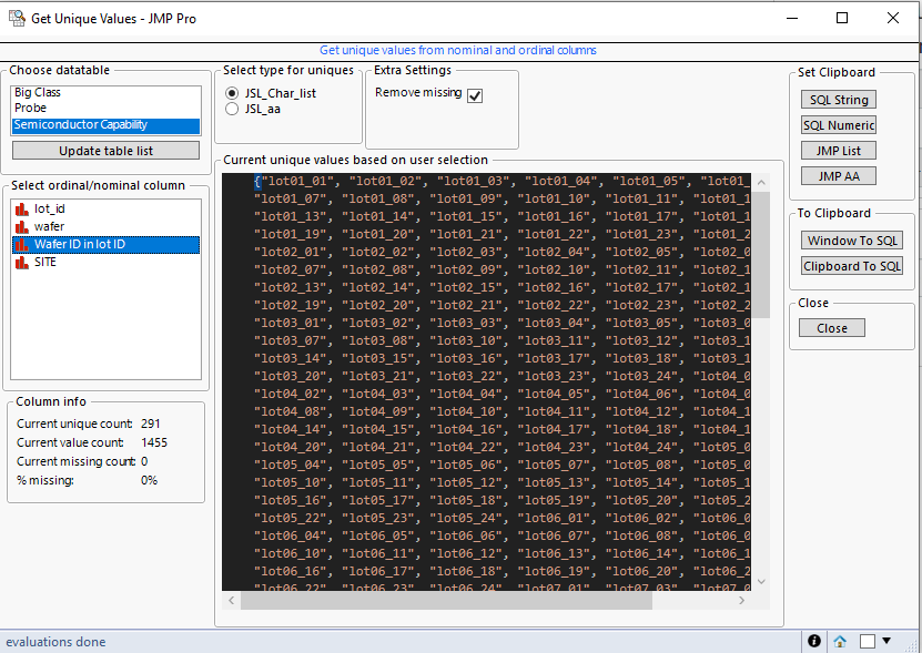 Get Unique Values JMP User Community