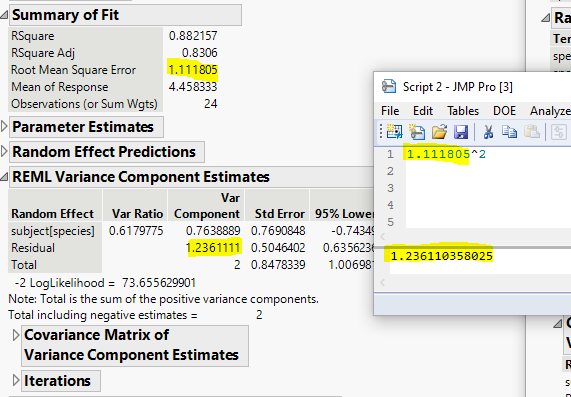 Generating Conditional And Marginal R Squared For Mixed Models Jmp User Community