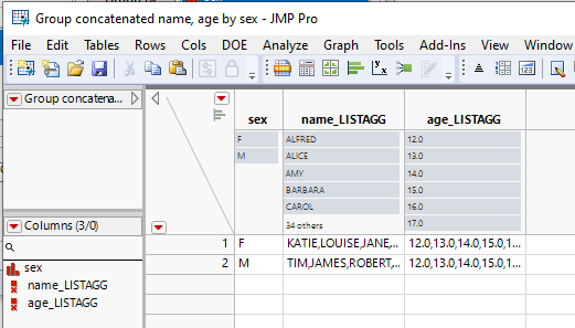Group Listagg Columns - JMP User Community