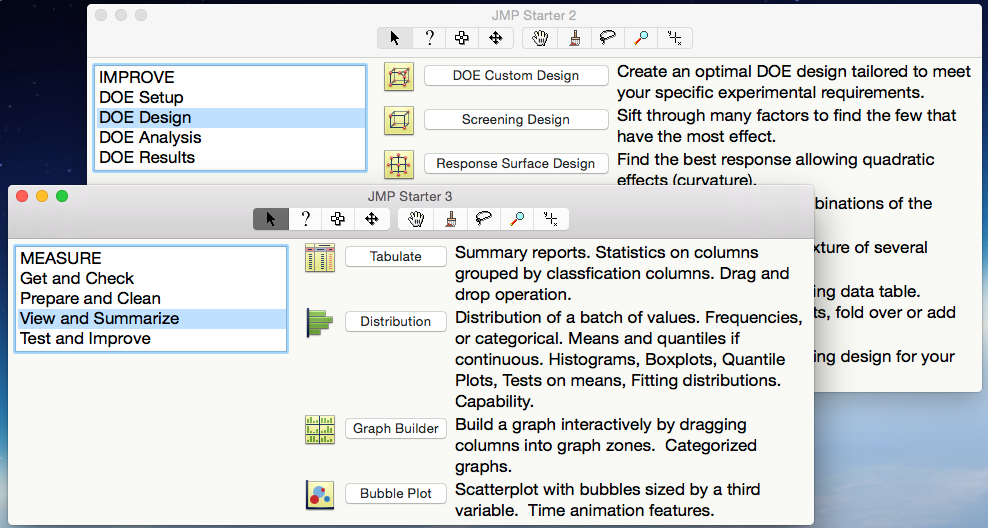 JMP Custom Starter Six Sigma (DMAIC) Menu Sample Data - JMP User Community