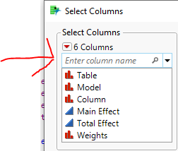 Solved: Column filter above a col list box - JMP User Community