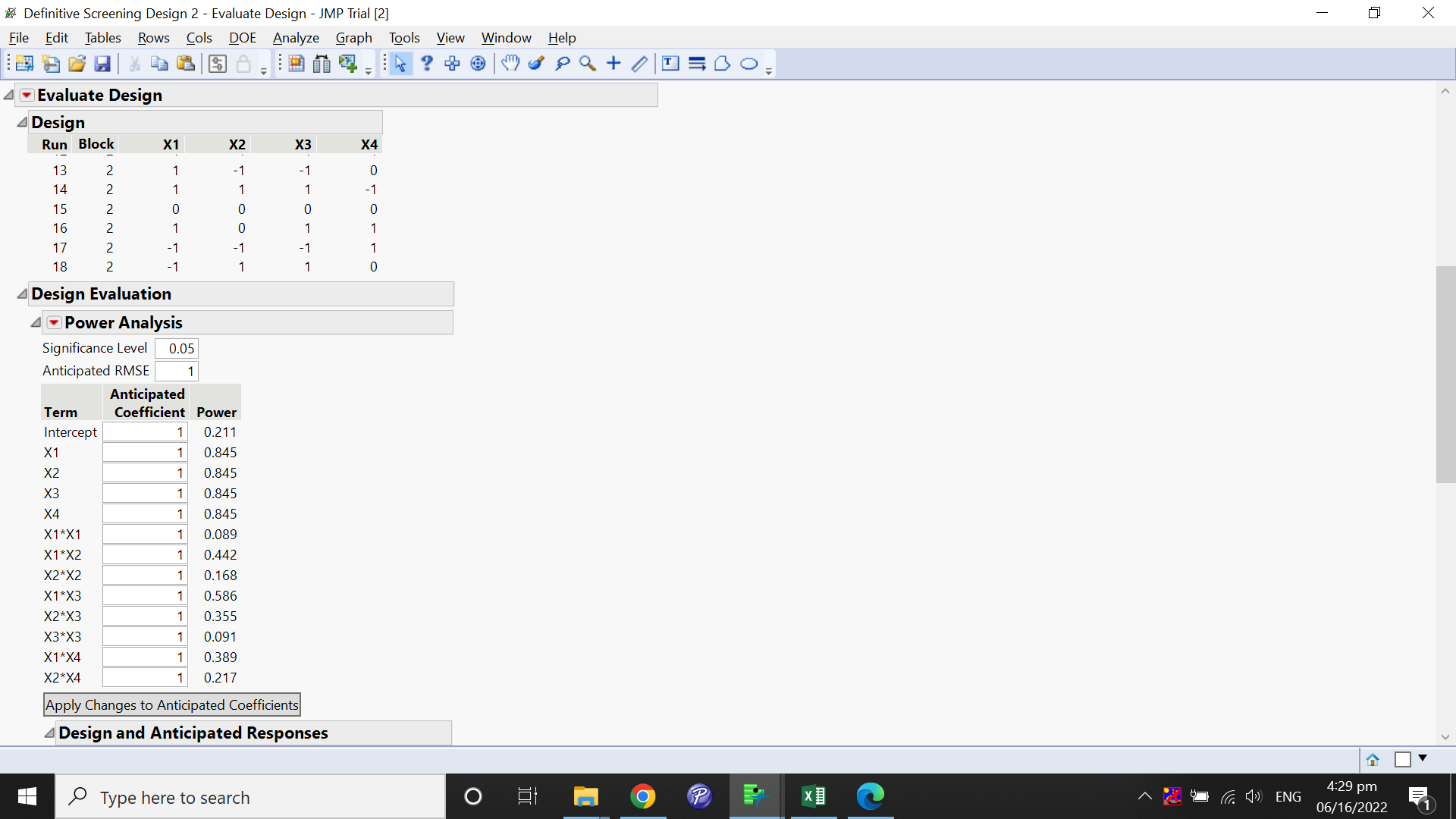Solved: DSD for 4 continuous factors - JMP User Community