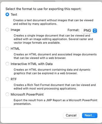 Saving and Sharing JMP Reports and Graphs - JMP User Community