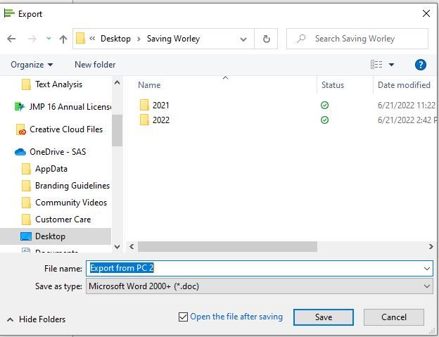 Saving and Sharing JMP Reports and Graphs - JMP User Community