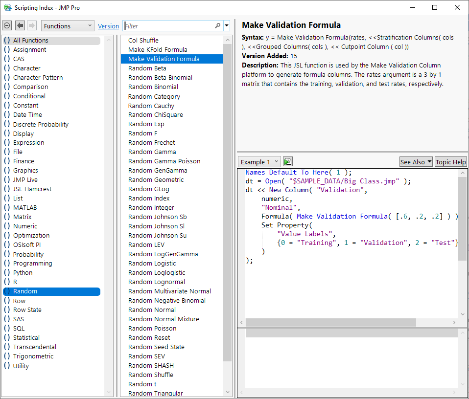 Solved: Opening 'Make validation Column' as hidden, or function for a stratified random ...