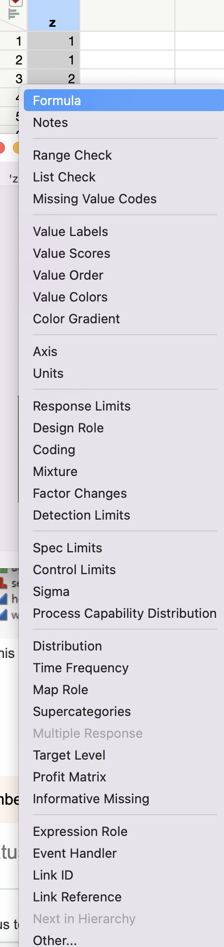 More icons to column listing - JMP User Community