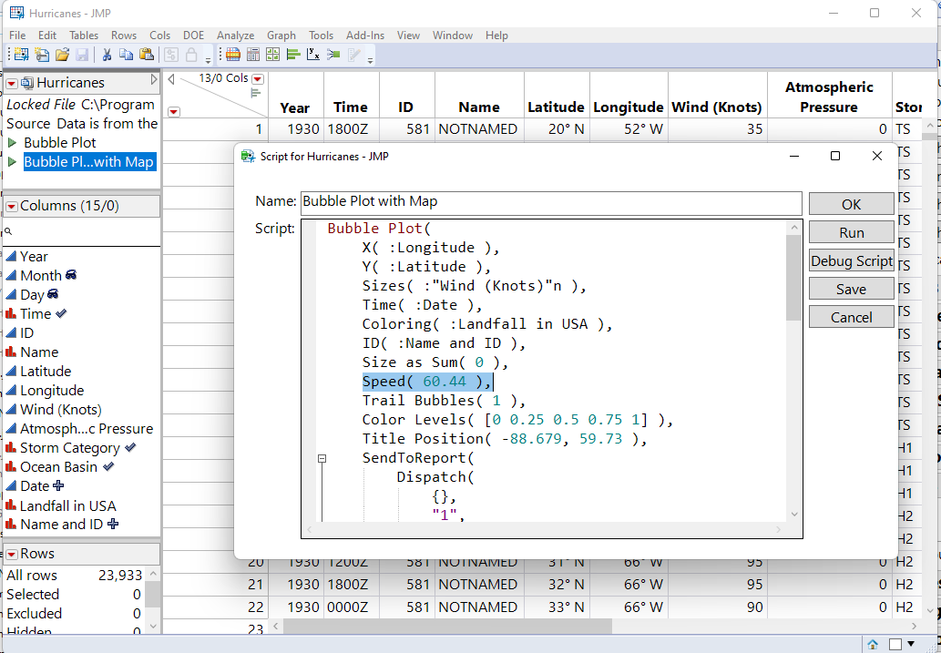 Bubble plot time calibration - JMP User Community