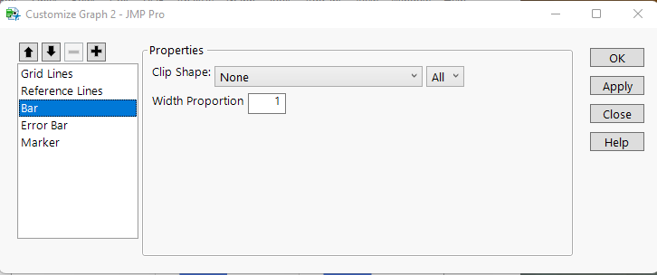 Solved Customizing Space Between Bars In Graph Builderaligning Data Points To Bar Grap