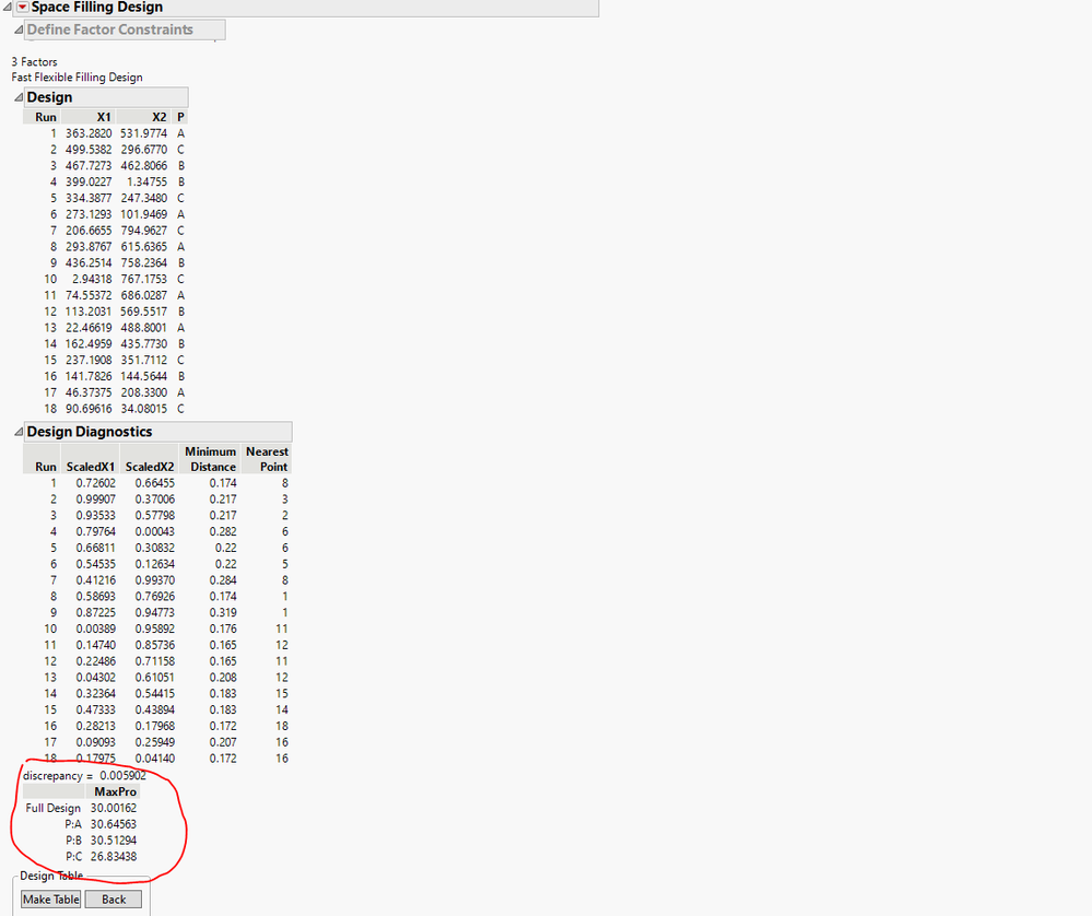 Space Filling Design Output - JMP User Community