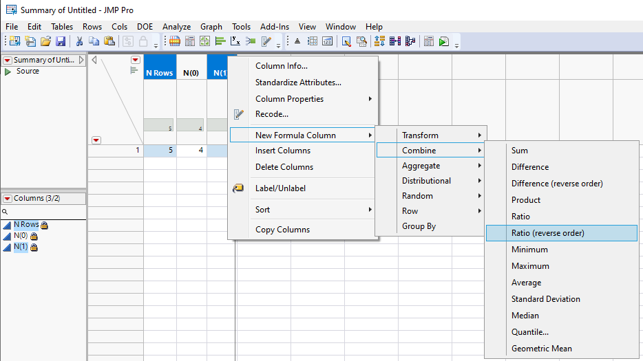 Solved: Operation Rows - JMP User Community