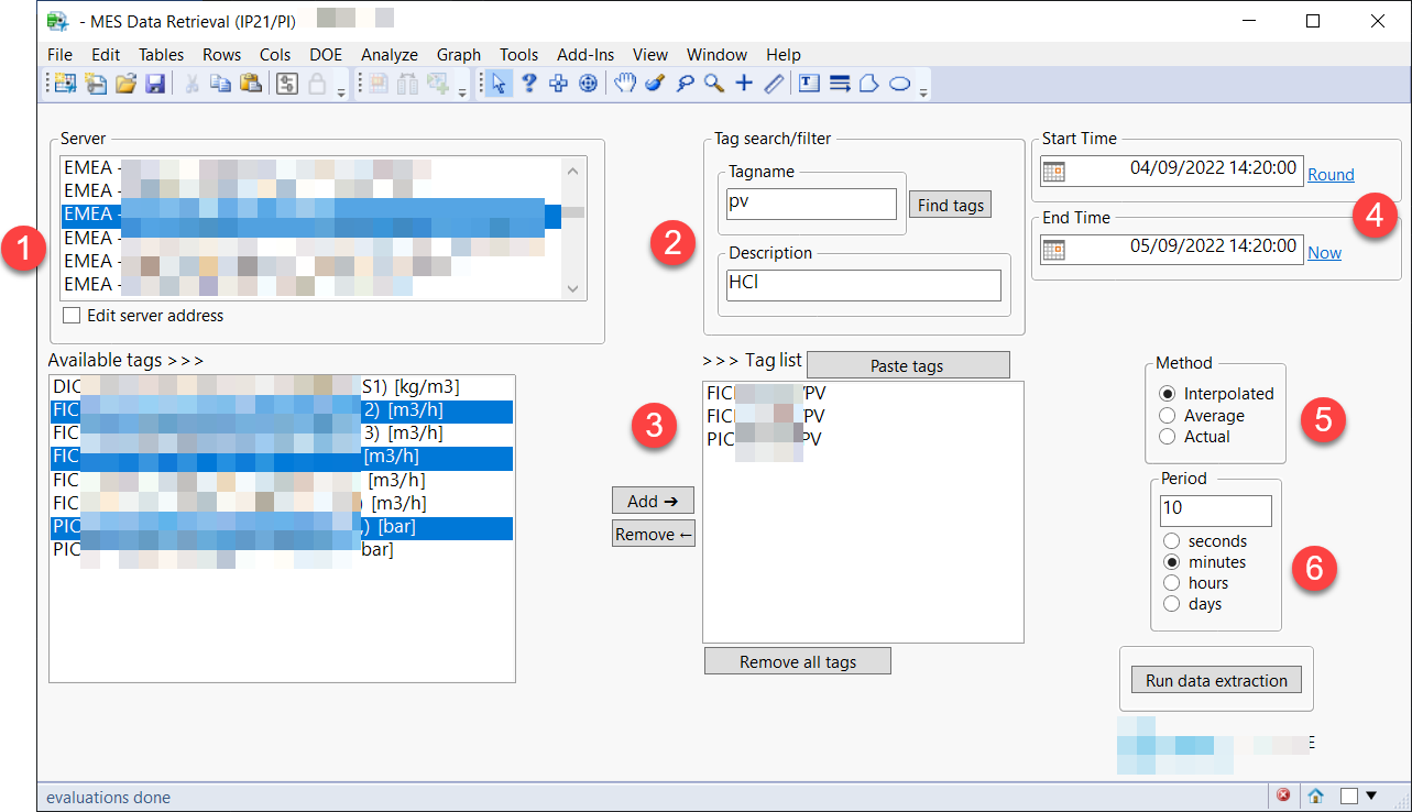 JMP MES add-in - Aspentech IP.21 and Osisoft PI (Aveva)