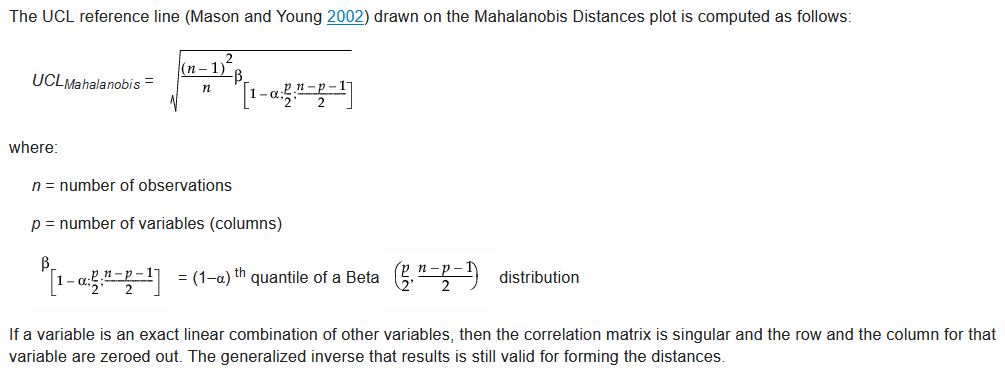 How to calculate UCL from Mahalanobis Distance - JMP User Community