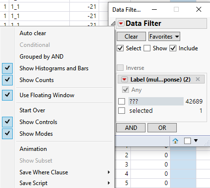 Conditional Data Filter for modeling type Multiple Response ? - JMP ...
