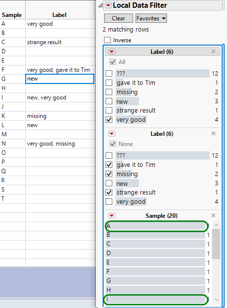 Conditional Data Filter for modeling type Multiple Response ? - JMP User Community