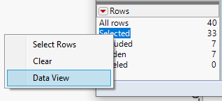 the most important DataView? NON-excluded rows! - JMP User Community