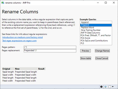 Change column names at once - JMP User Community