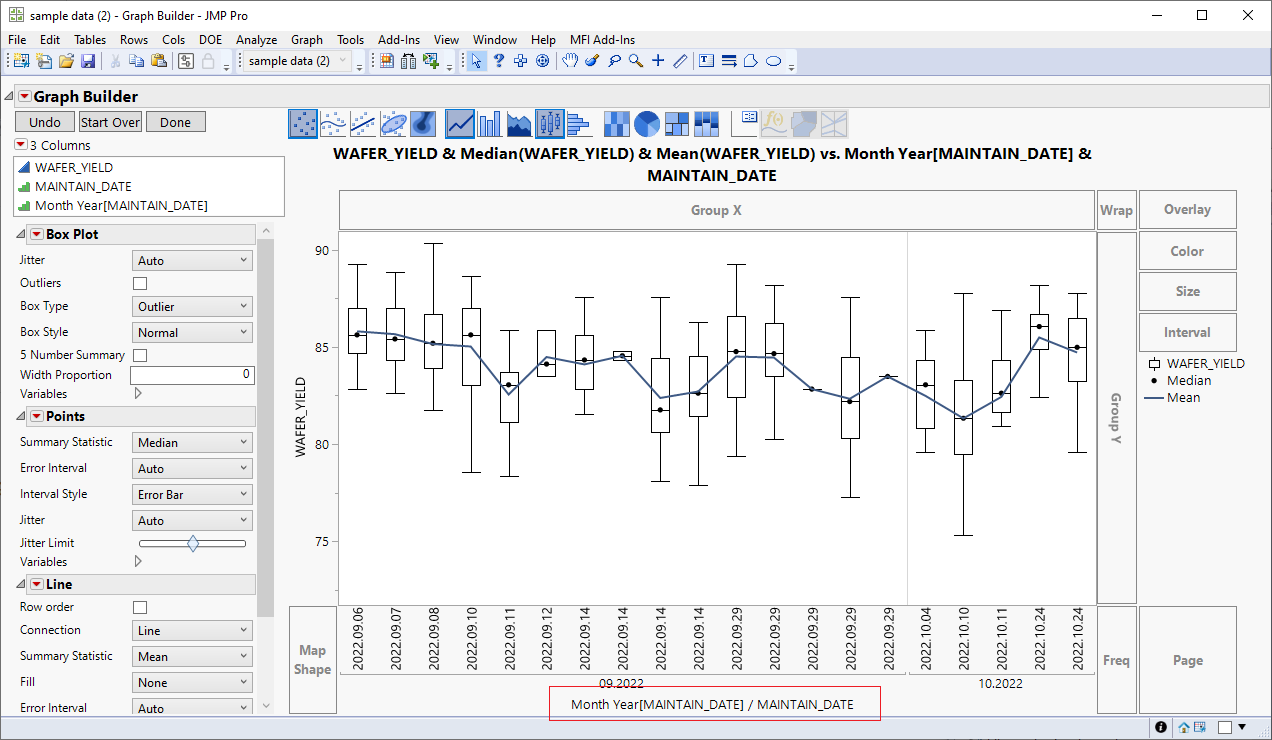 Solved: Q: How can I cut to connect X-axis in Graphic builder two Group X ? - JMP User Community