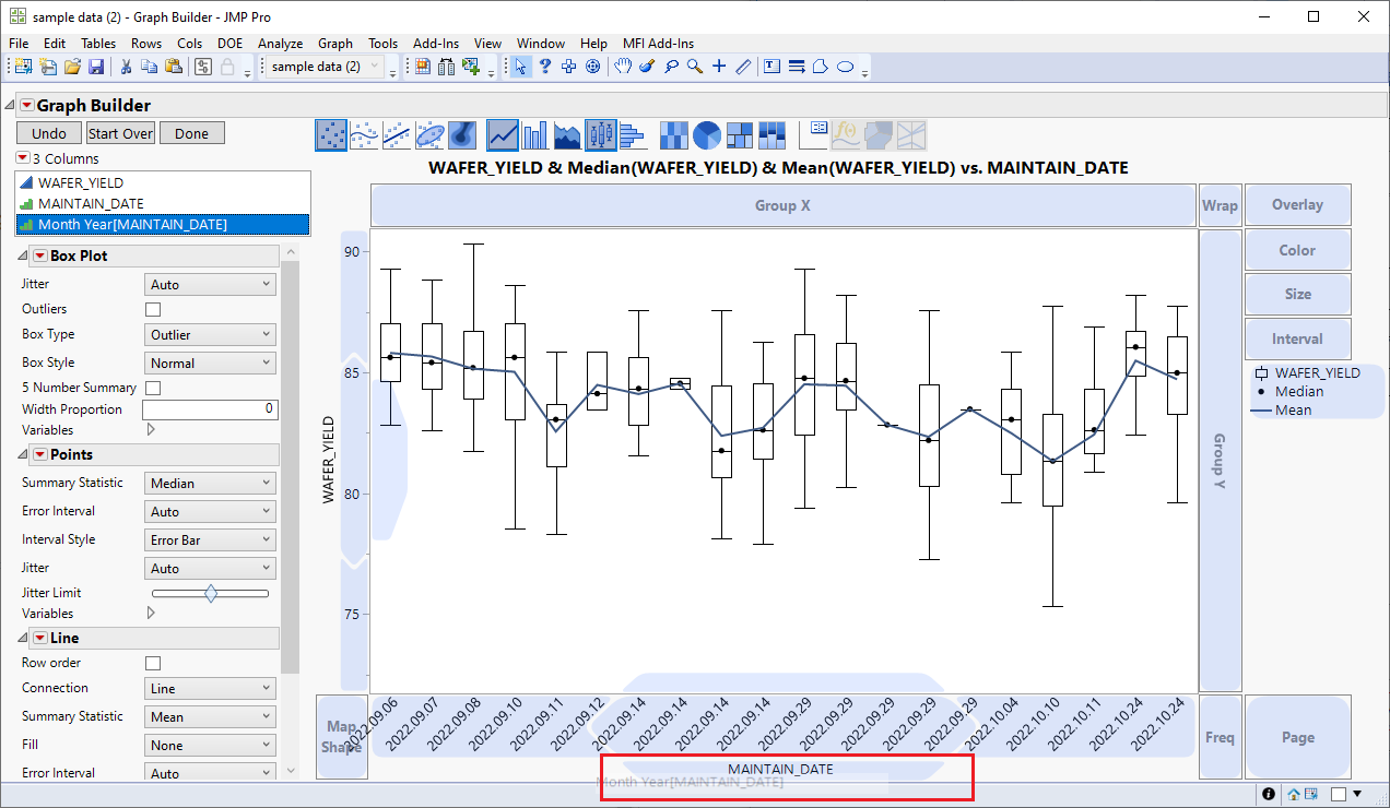 Solved: Q: How can I cut to connect X-axis in Graphic builder two Group ...