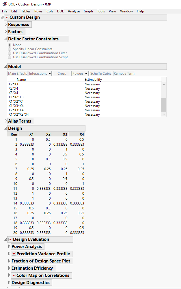 how to have a mixture response surface design - JMP User Community