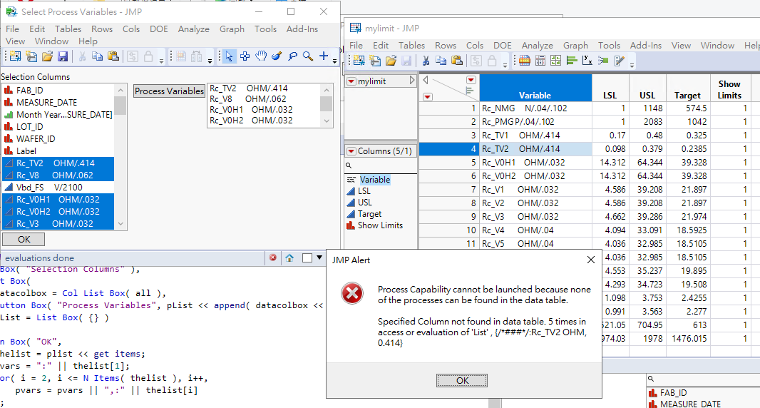 Solved Importing Spec Limits Jmp User Community 