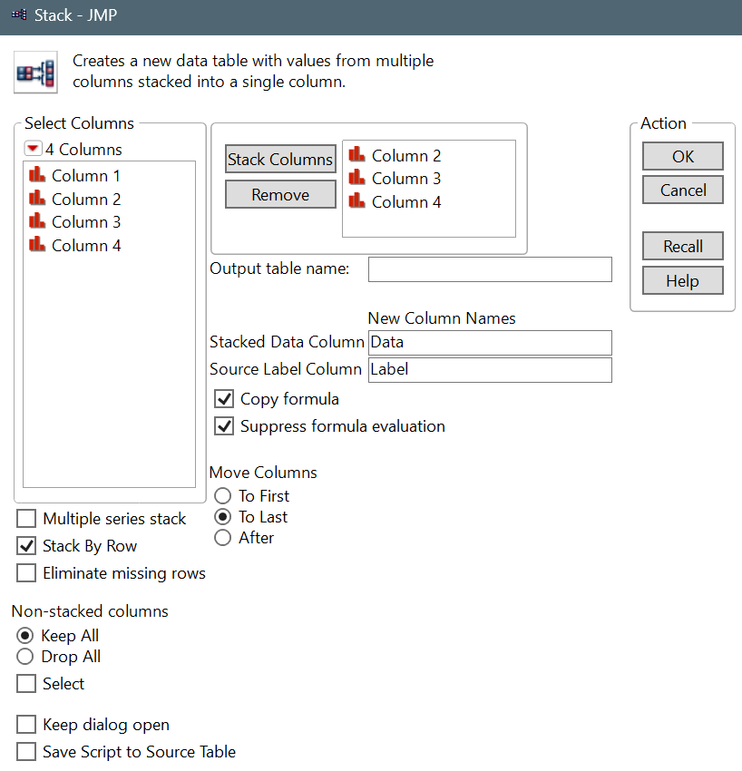 Solved: Merge rows and get infrimation in signal row - JMP User Community