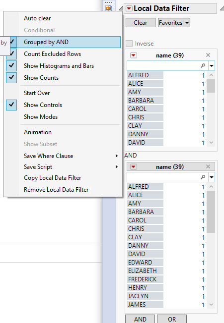 advanced data filter arithmetics - just available if the column is ...