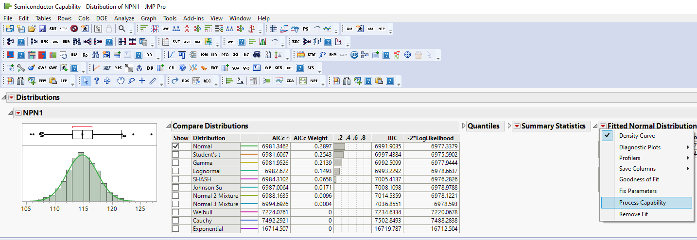 Find new spec limits by adjusting the CpK value - JMP User Community