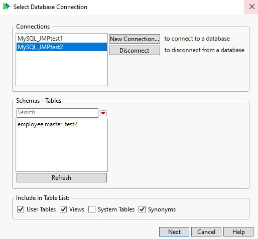 Query Builder and multiple MySQL schemas - JMP User Community