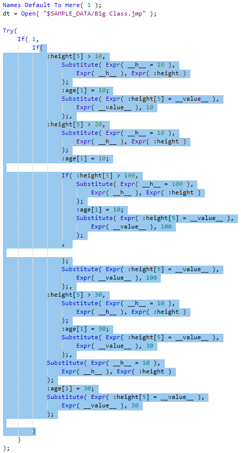 Solved: JSL: if - else -> find the commas? - JMP User Community