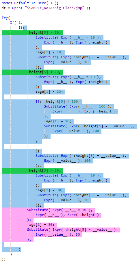 Solved: JSL: if - else -> find the commas? - JMP User Community