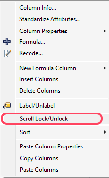 Add Scroll Lock to the Column right click context menu - JMP User Community