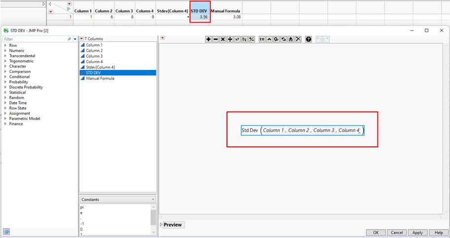 Solved Function Of Stdevp In Excel Jmp User Community 5465