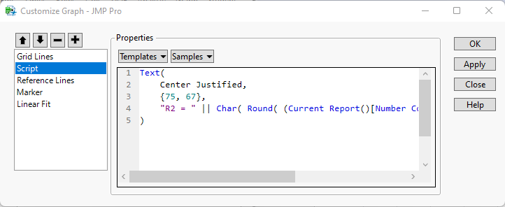 fit y by x question: show equation on chart - JMP User Community