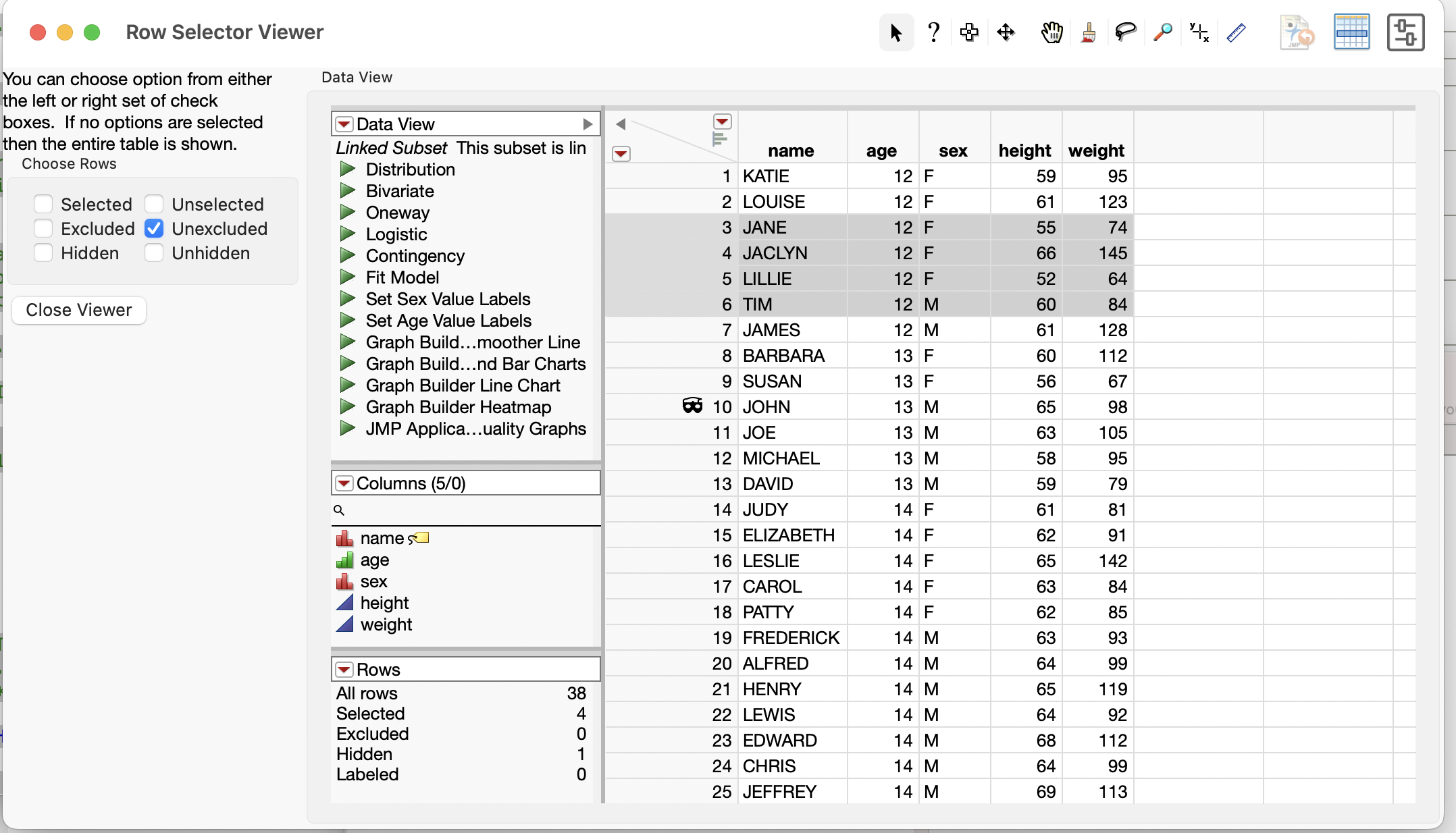 The Most Important Dataview Non Excluded Rows Jmp User Community