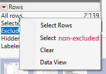 the most important DataView? NON-excluded rows! - JMP User Community