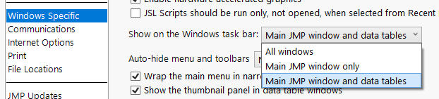 Show filter window in taskbar window lists and data table window list ...