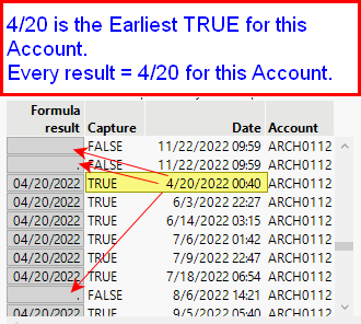 Solved: Return earliest date only for TRUE values - JMP User Community