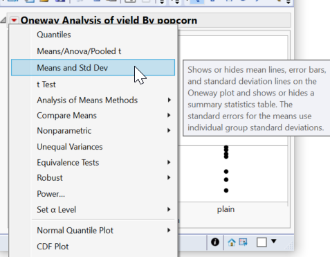 Solved: Customize & save preferences in Fit Y by X Mean Std Dev report - JMP User Community