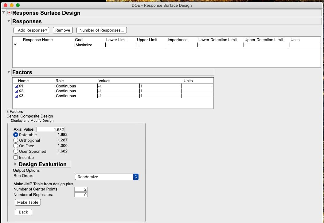 Solved: Specifying axial value as rotatable in custom design - JMP User Community