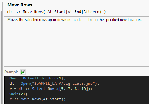 Solved: Move Rows - JMP User Community