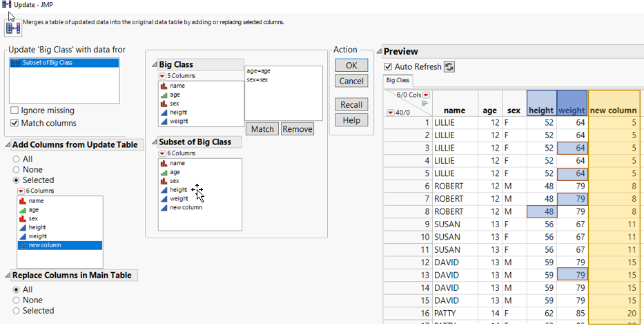 Tables - Update: Highlighting changes - JMP User Community
