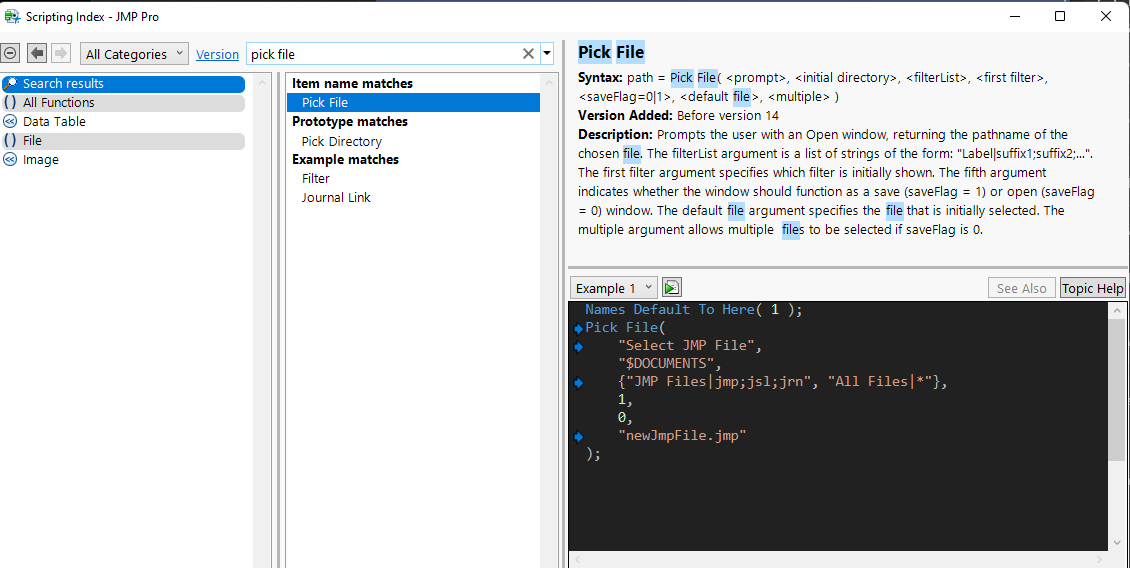 Solved How To Select But Not Open File In A Directory Jmp User