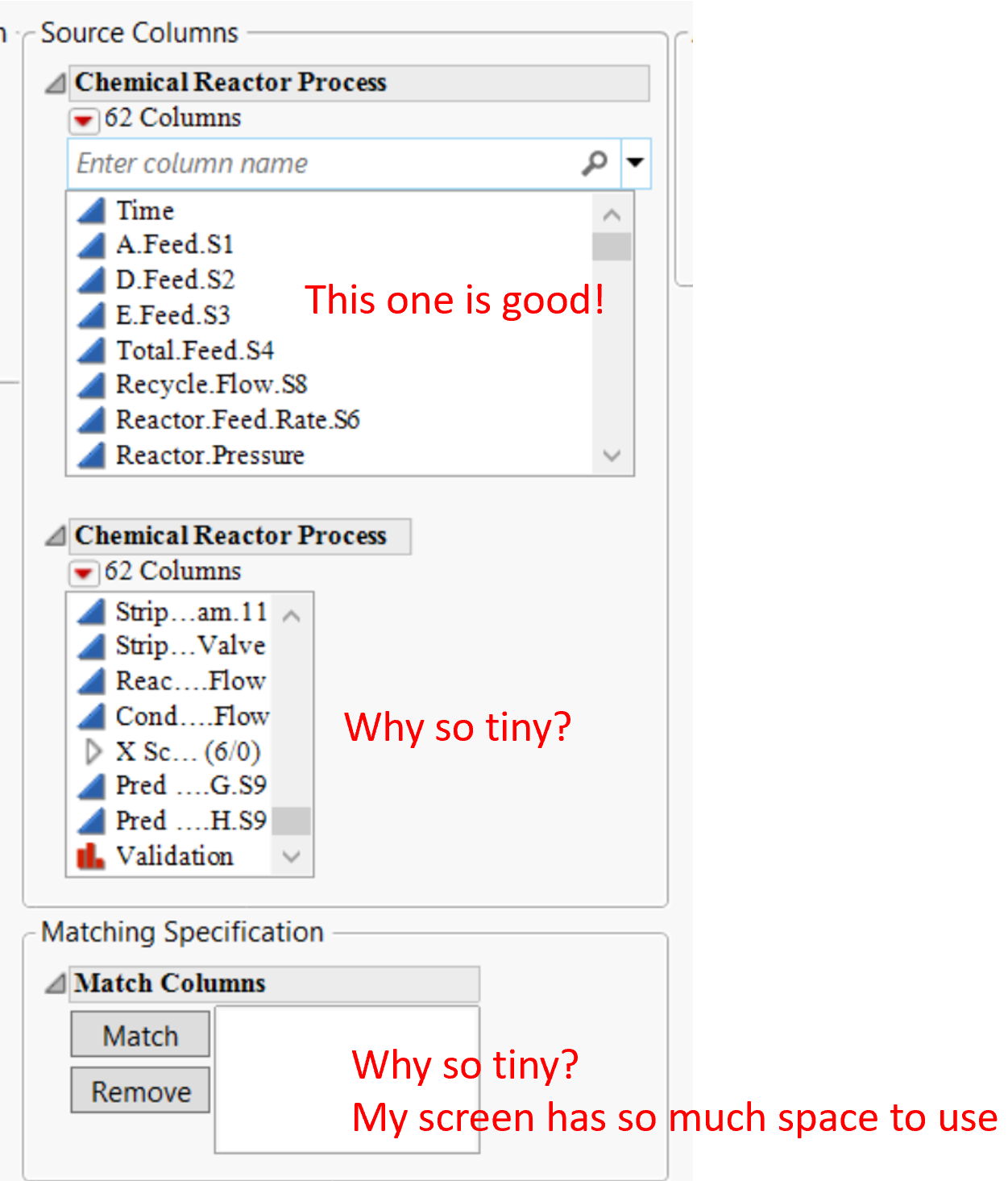 Use wider and longer list boxes in dialog boxes - JMP User Community