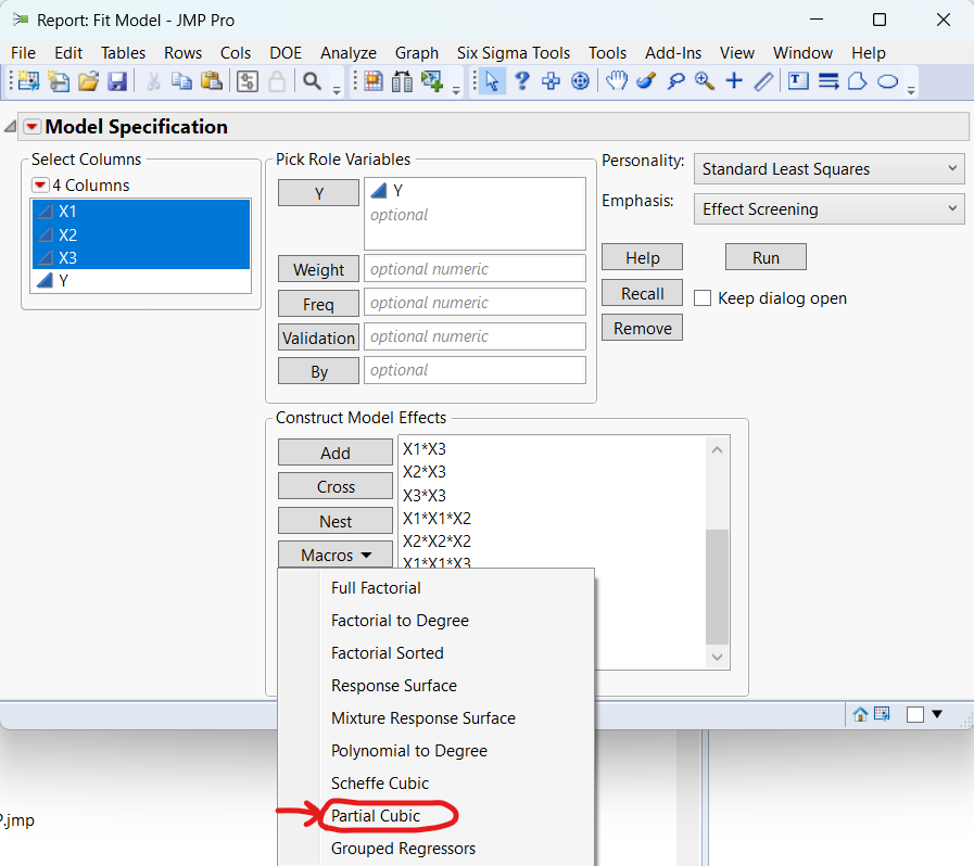Creating I-optimal designs for a full cubic model - JMP User Community