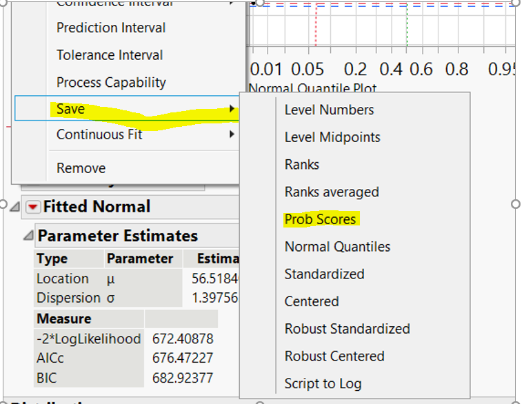 Solved: saving the probabiliy scores fro a norma quantile plot in JSL ...