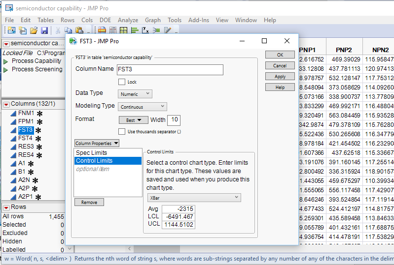 Write Limits To A Data Table From A Limits Table Jmp User Community