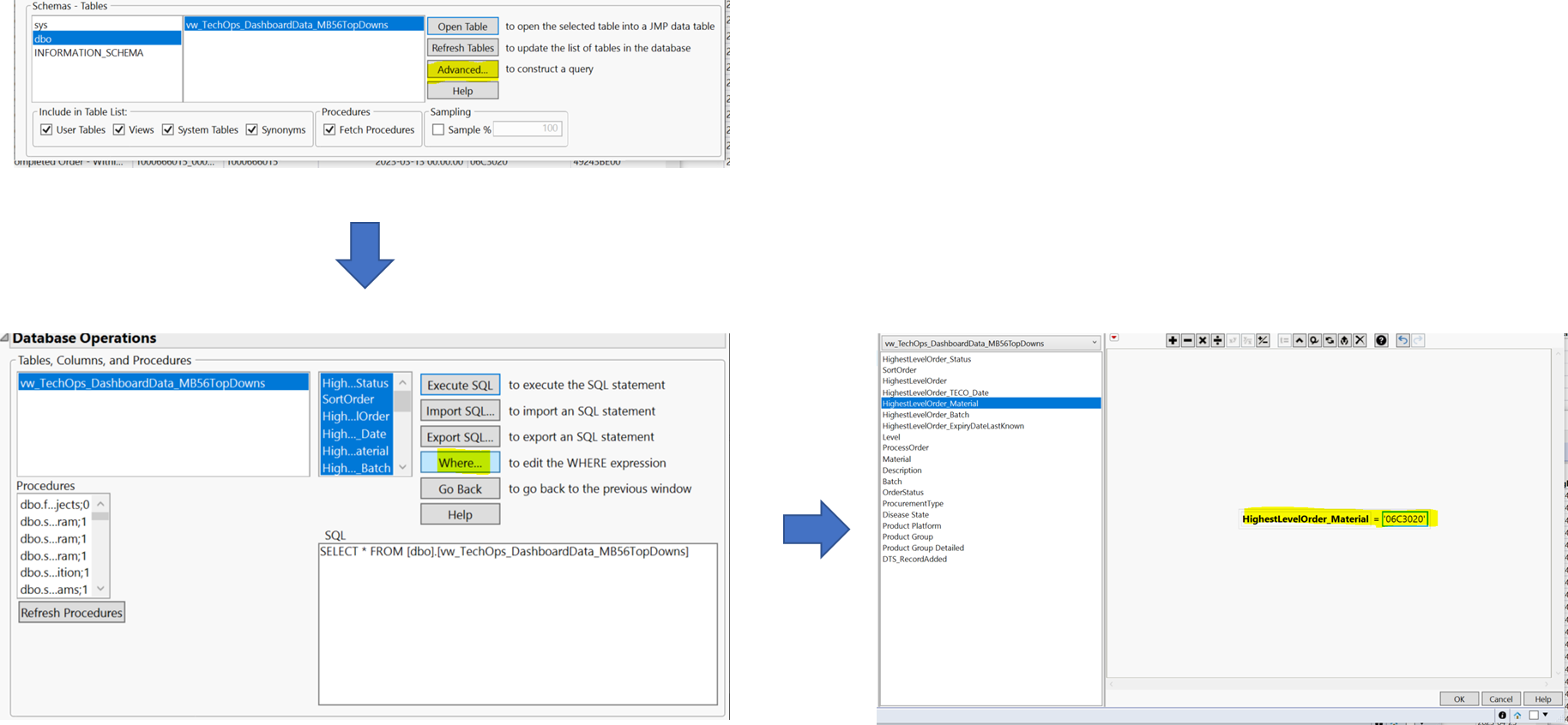 Interactive Window before a SQL pata pull - JMP User Community