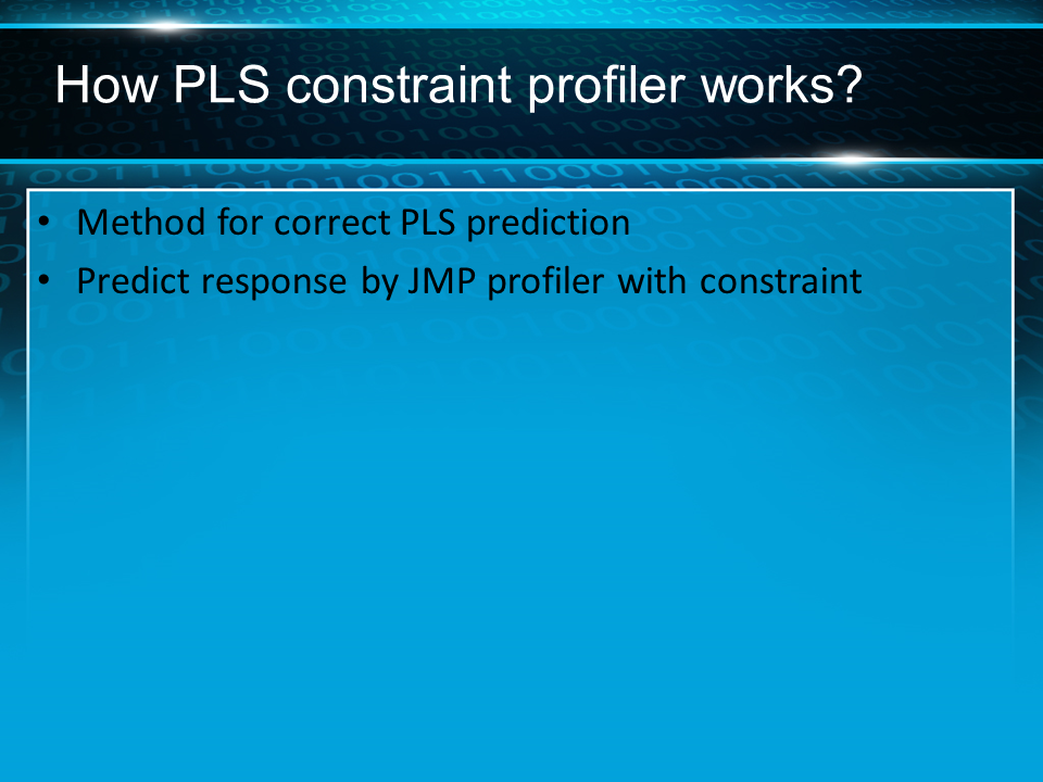A Constrained Prediction Profiler For Partial Least Squares Regression