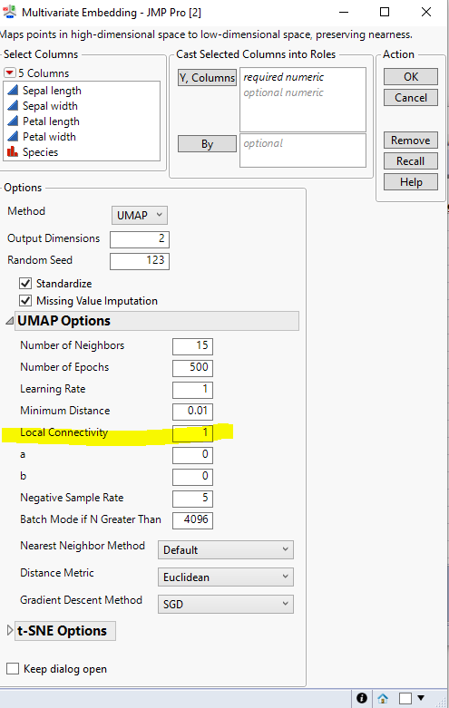 Solved: Problem with the new built-in UMAP feature - JMP User Community