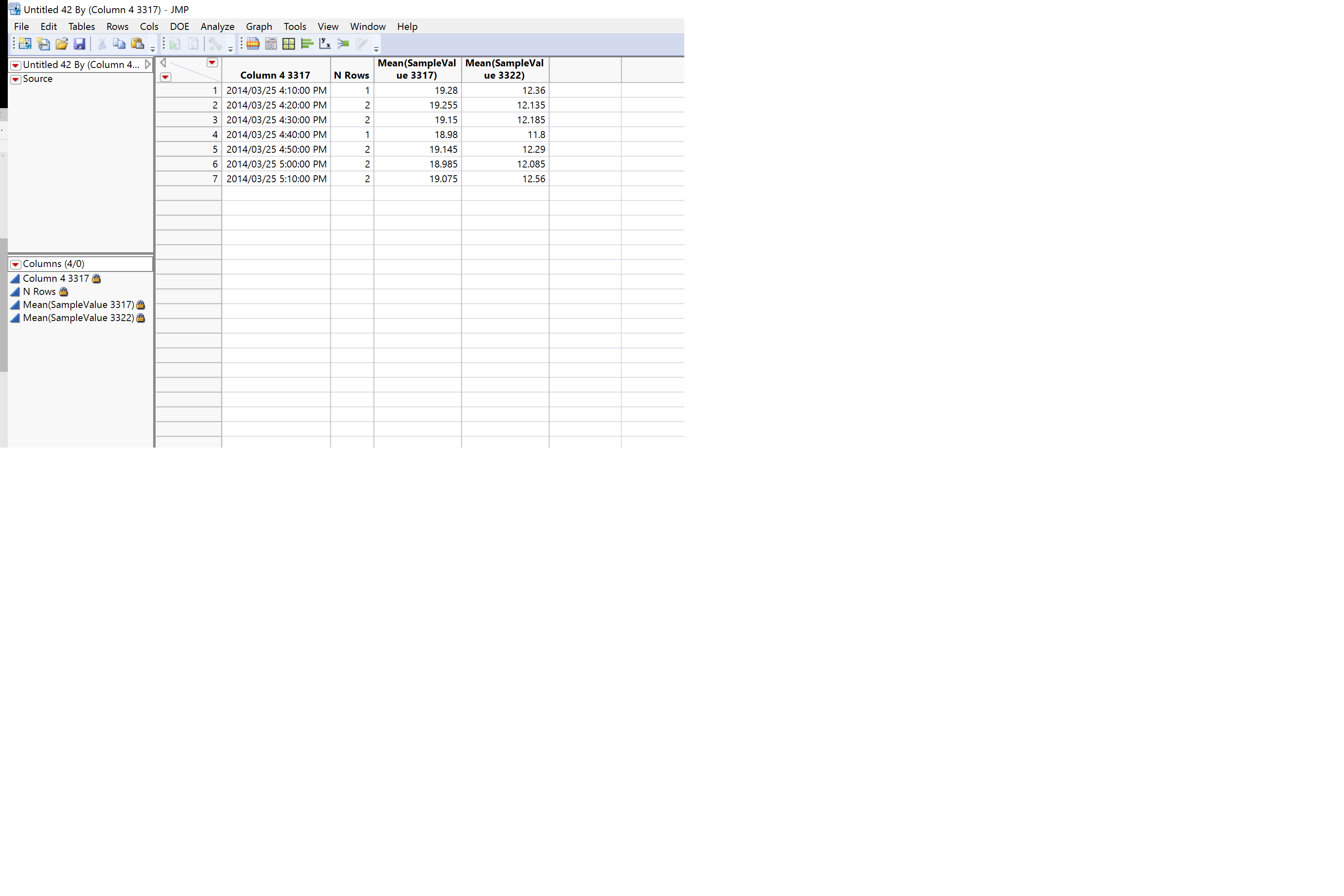 Solved: Merge data by time stamp - JMP User Community